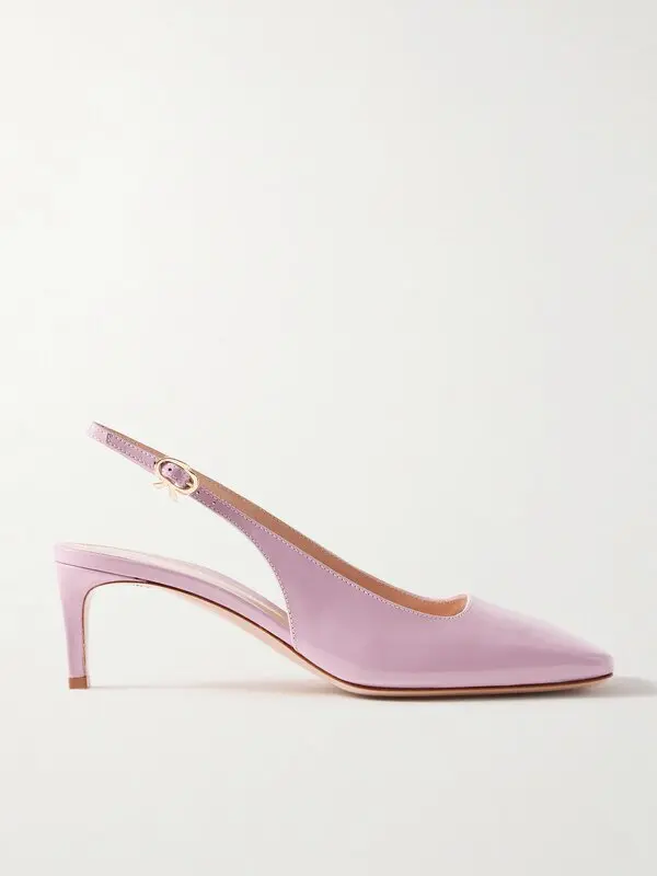 GIANVITO ROSSI Nuit 55 Glossed-leather Slingback Pumps - Pink