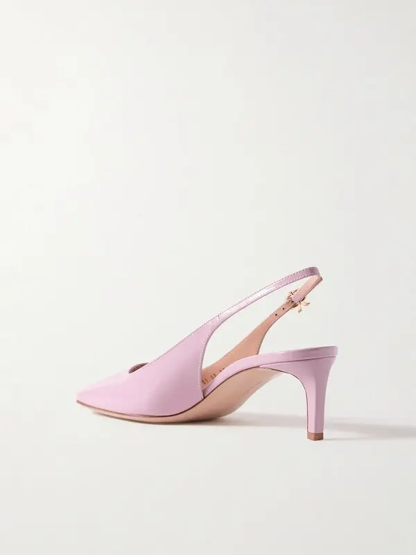 GIANVITO ROSSI Nuit 55 Glossed-leather Slingback Pumps - Pink