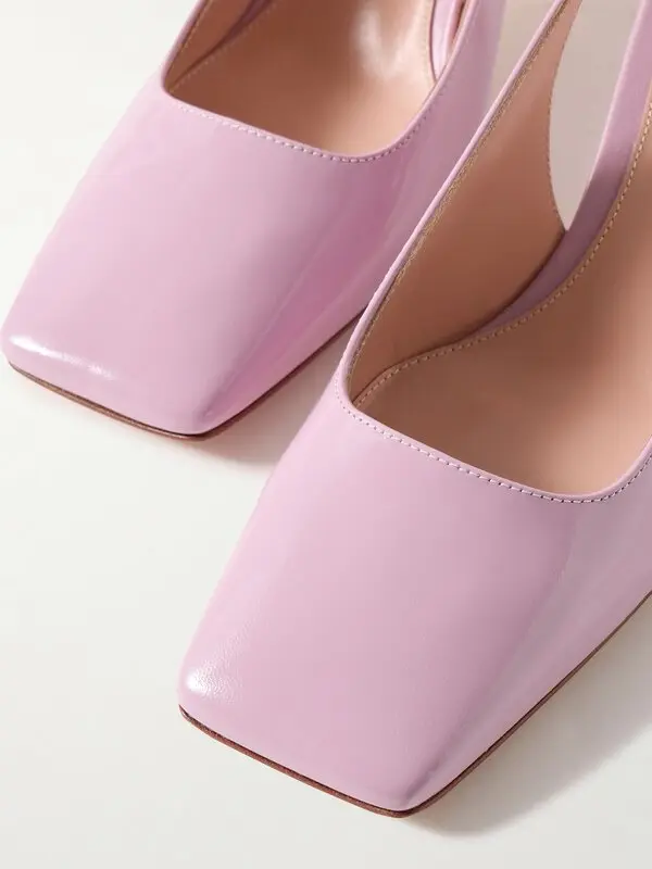 GIANVITO ROSSI Nuit 55 Glossed-leather Slingback Pumps - Pink