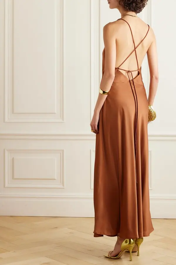 Polo Ralph Lauren Open-back Draped Gown - Metallic