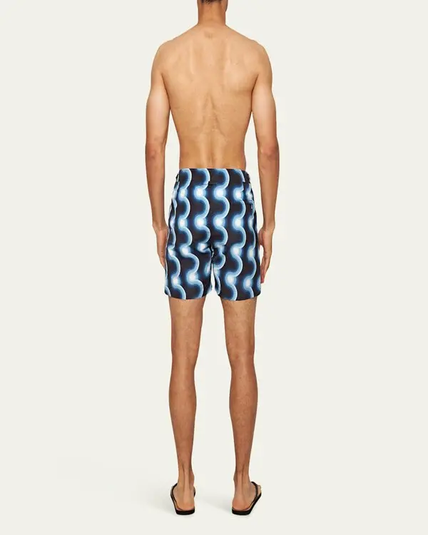 Orlebar Brown Bulldog Wave Print Swim Shorts - Midnight Navy