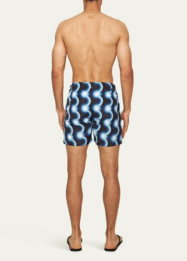 Orlebar Brown Bulldog Wave Print Swim Shorts - Midnight Navy