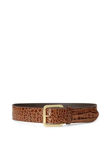 Ralph Lauren Crocodile-Embossed Leather Wide Belt Belt Size  display picture 1