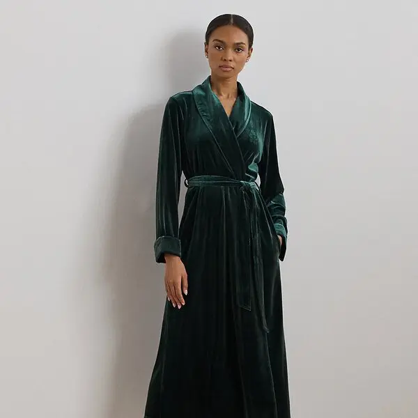 Dressing Gown Ralph Lauren Velvet Robe Velvet Long Shawl-Collar Robe For Women  Ralph Lauren