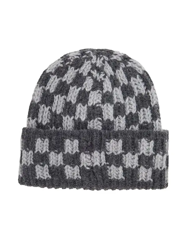 8 BY YOOX Recycled Wool Checked Beanie Hat