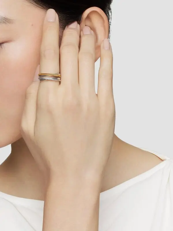 David Yurman Crossover Band Ring With 18k Yellow Gold