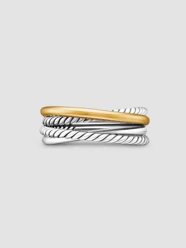 David Yurman Crossover Band Ring With 18k Yellow Gold