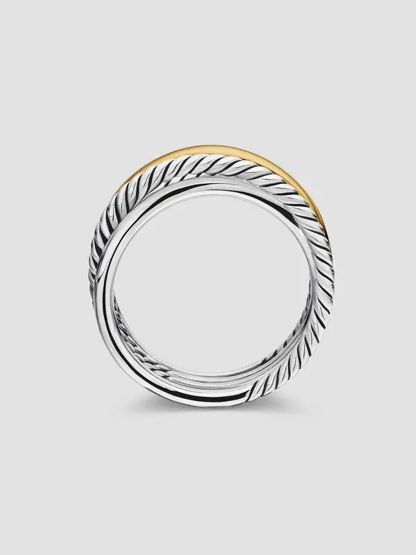 David Yurman Crossover Band Ring With 18k Yellow Gold
