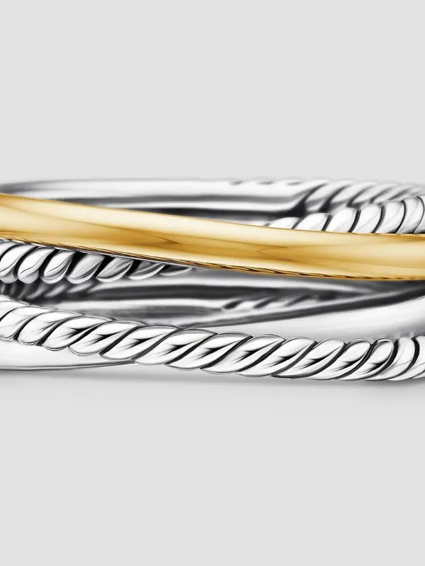 David Yurman Crossover Band Ring With 18k Yellow Gold