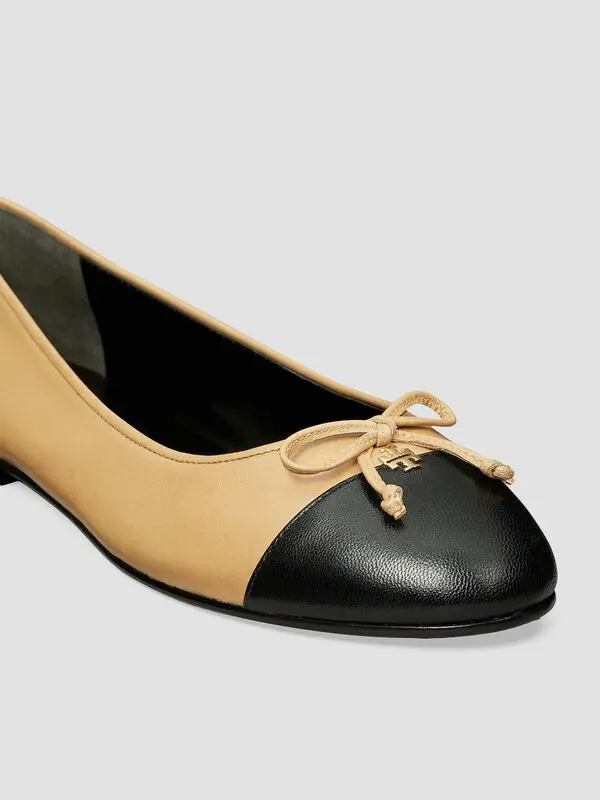 Tory Burch Cap Toe Ballet Flats - Tan
