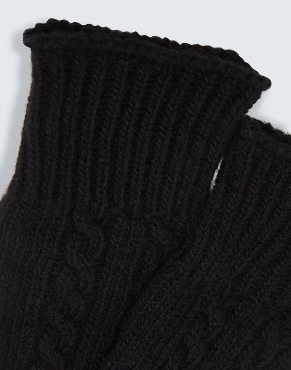 8 BY YOOX Recycled Wool Cable Knit Gloves