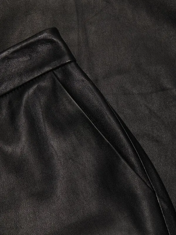 L'Agence Livvy Leather Straight-leg Pants - Black
