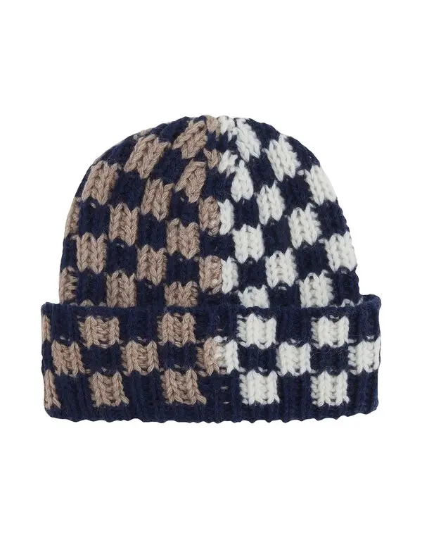 8 BY YOOX Recycled Wool Bicolor Checked Beanie