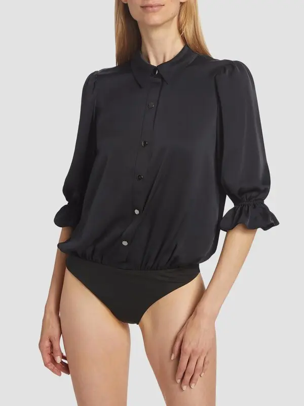 Ramy Brook Dina Button-front Bodysuit - Black