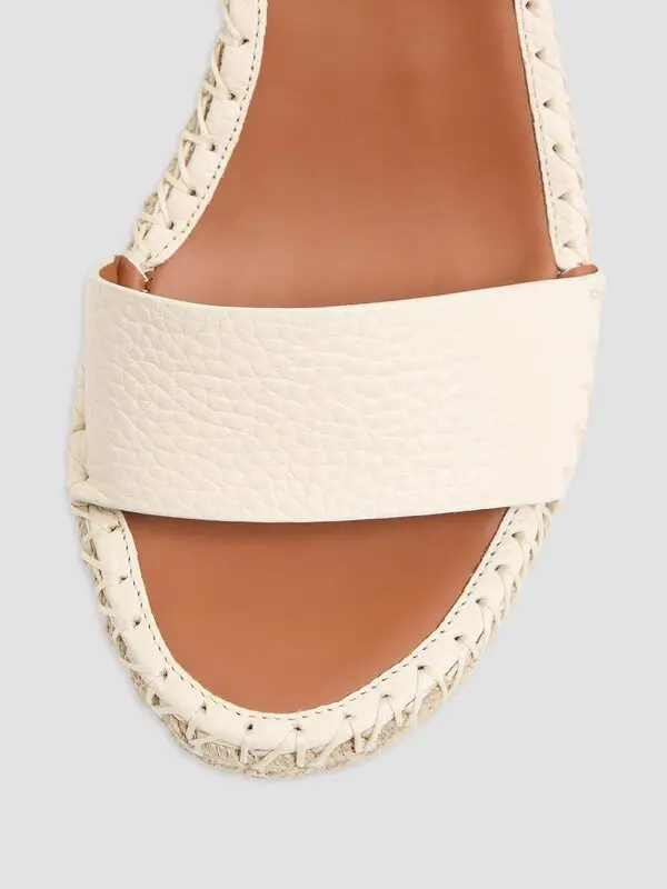 Valentino Garavani Double Rockstud Grainy Calfskin Wedges 105mm - Light Ivory