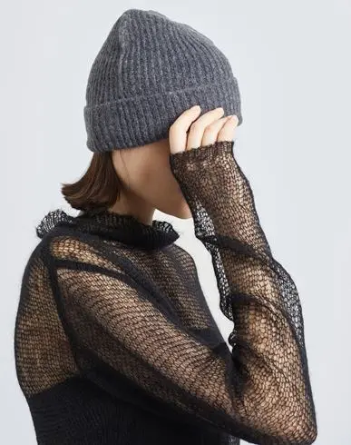 8 BY YOOX Ribbed Knit Beanie - Grey