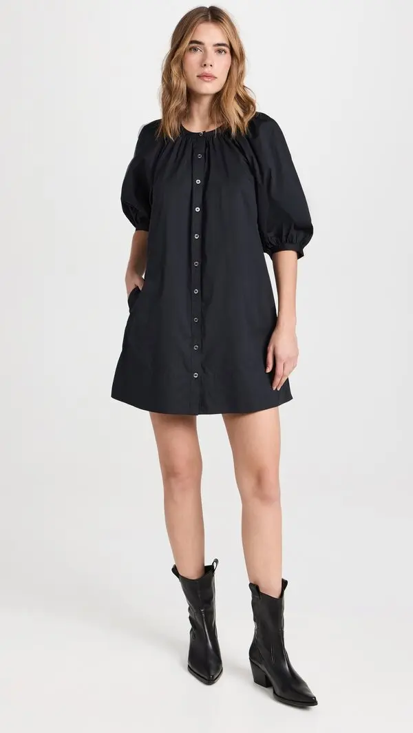 staud mini vincent dress black STAUD, Mini Vincent Dress in Black, Size XL