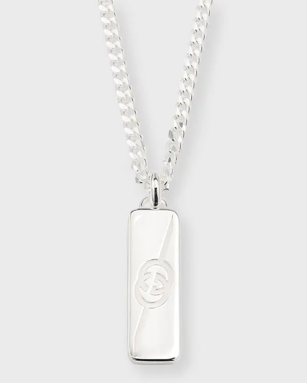 Gucci Interlocking G Tag Necklace - Silver
