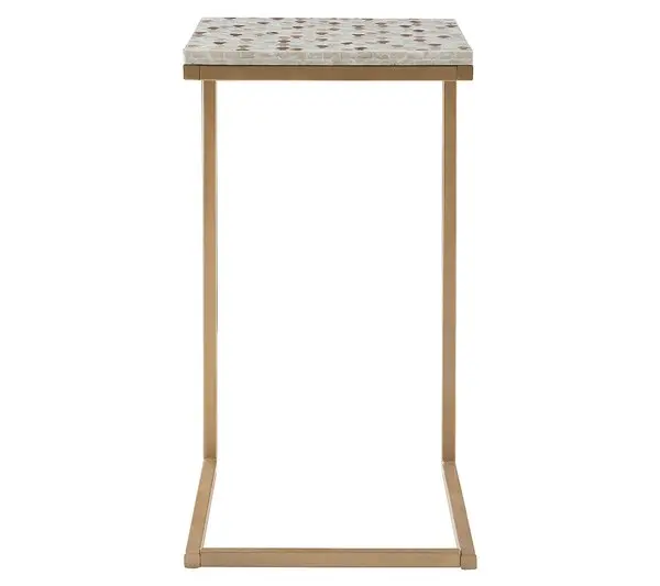 LINON Bria Capiz Fish Mosaic Accent Table