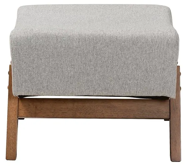 BAXTON STUDIO Hanson Fabric And Wood Ottoman