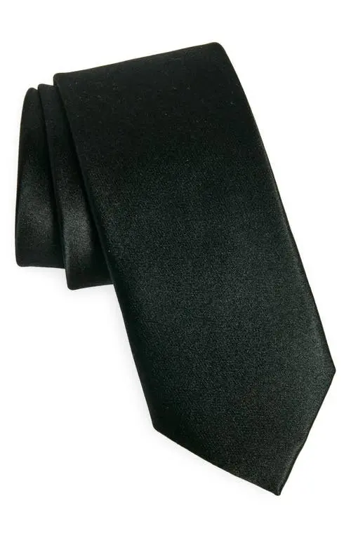 Nordstrom Anthony Solid Silk Neck Tie - Black