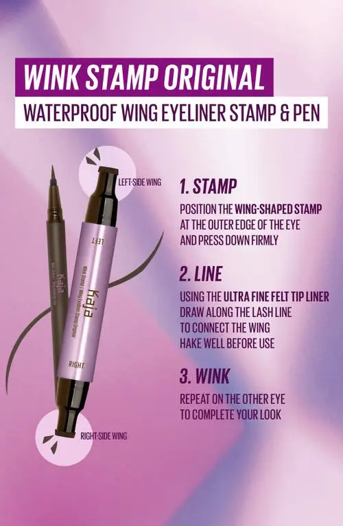KAJA Wink Stamp Waterproof Wing Eyeliner Stamp & Pen - Dark Brown