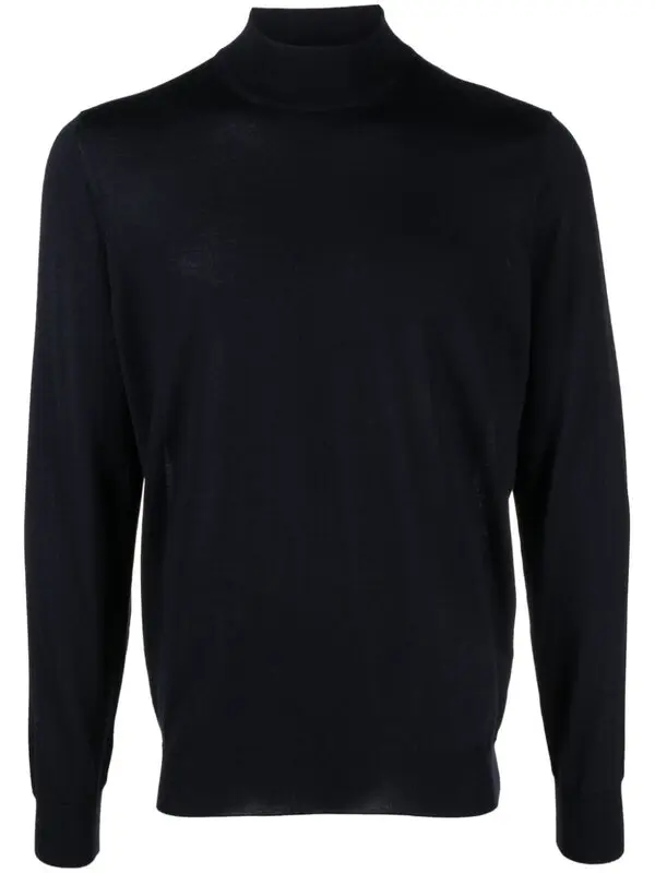 DRUMOHR High-neck Wool Jumper - Blue