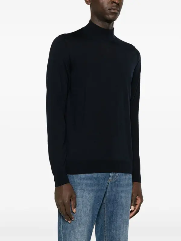 DRUMOHR High-neck Wool Jumper - Blue