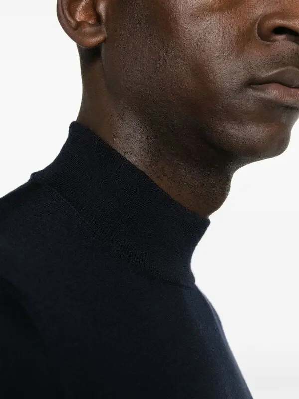 DRUMOHR High-neck Wool Jumper - Blue
