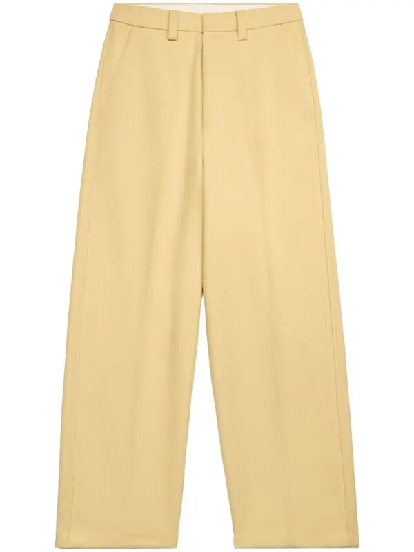 Ami Tailored Wide-leg Trousers - Yellow