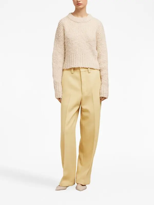 Ami Tailored Wide-leg Trousers - Yellow