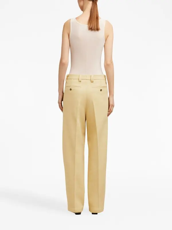 Ami Tailored Wide-leg Trousers - Yellow