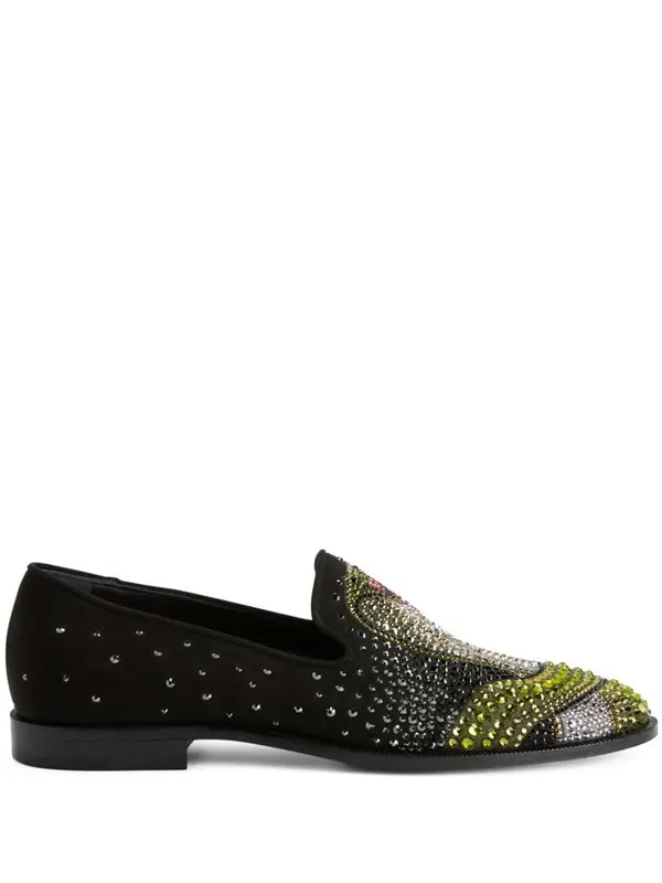 GIUSEPPE ZANOTTI Python Crystal-embellished Loafers