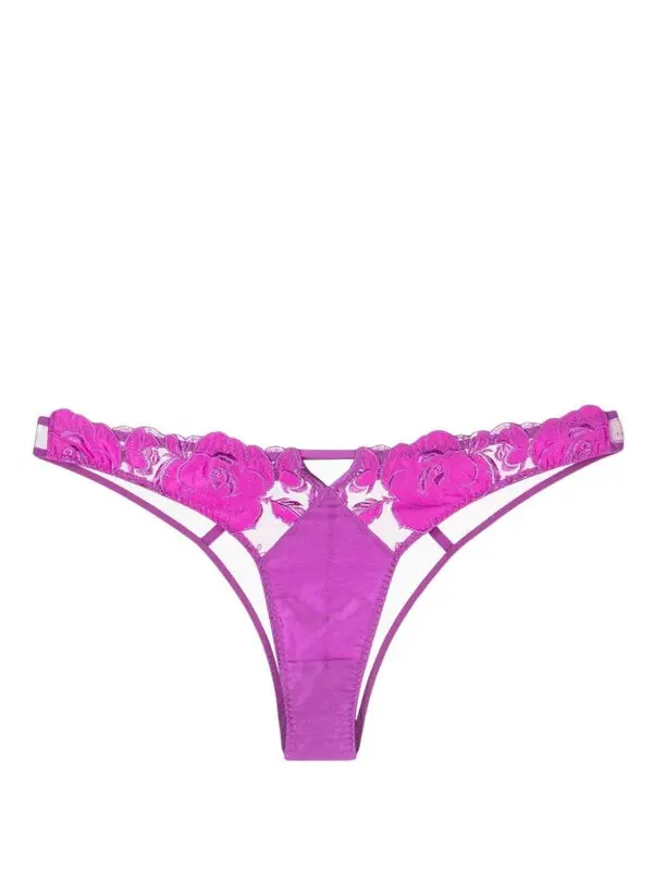FLEUR DU MAL Rose Logo-embroidered Cheeky Briefs