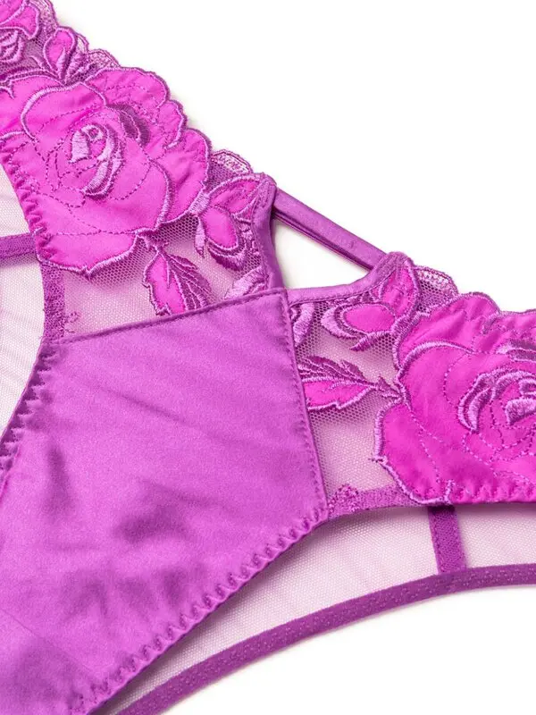 FLEUR DU MAL Rose Logo-embroidered Cheeky Briefs