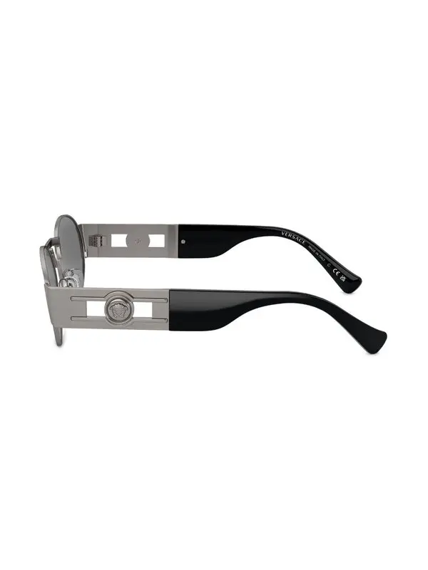 Versace Medusa-motif Oval Sunglasses - Grey