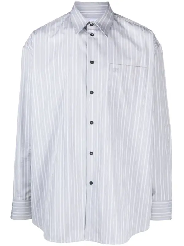 Off-White Oversized Striped Cotton Shirt
