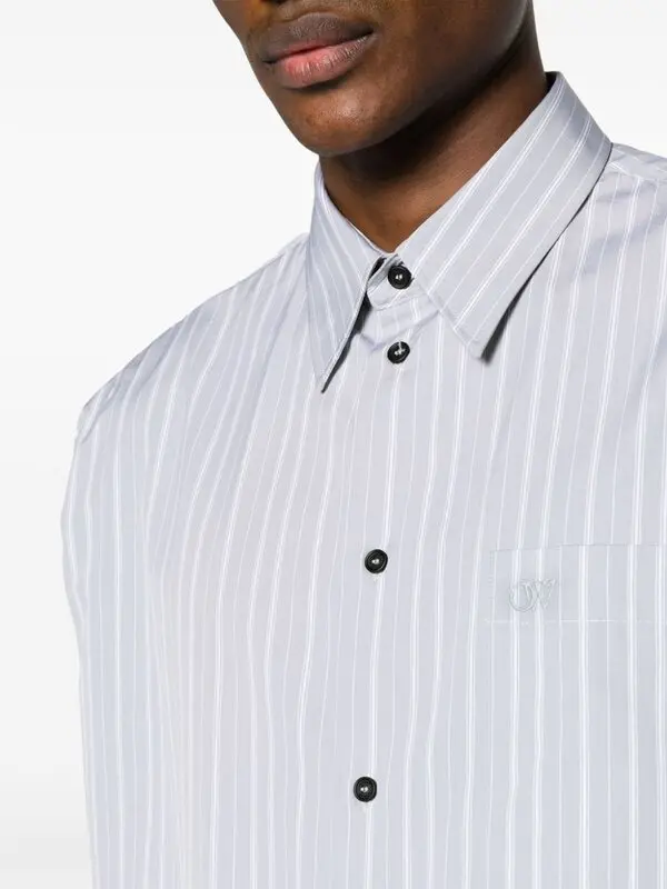 Off-White Oversized Striped Cotton Shirt