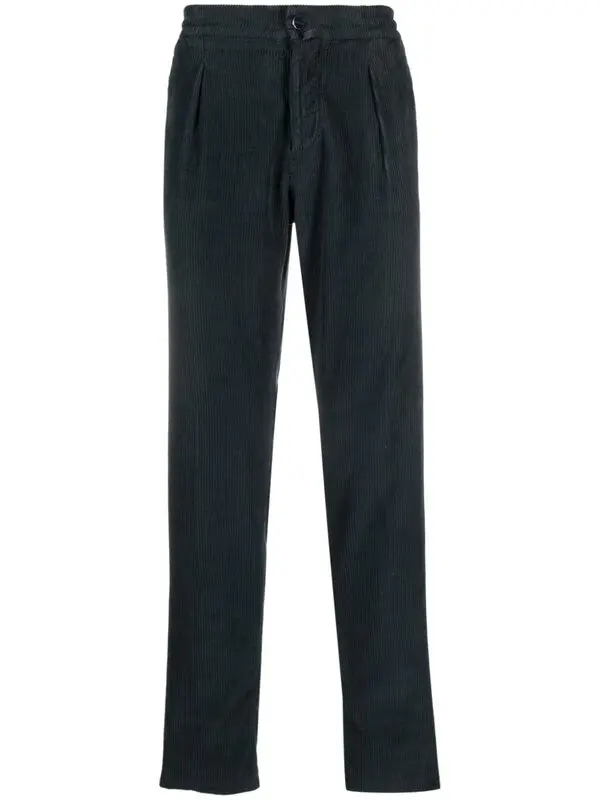 Kiton Corduroy Slim-cut Trousers - Blue