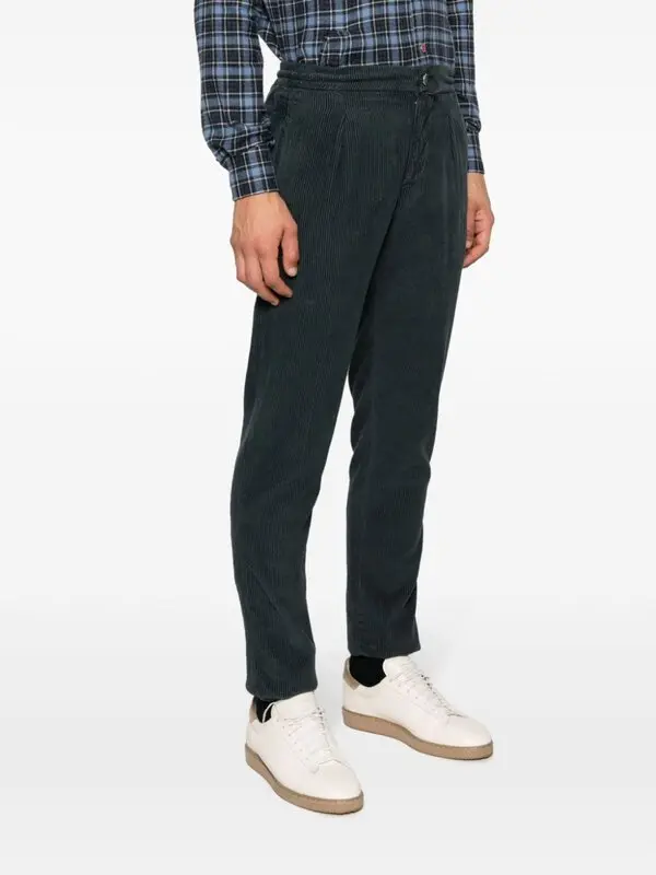 Kiton Corduroy Slim-cut Trousers - Blue