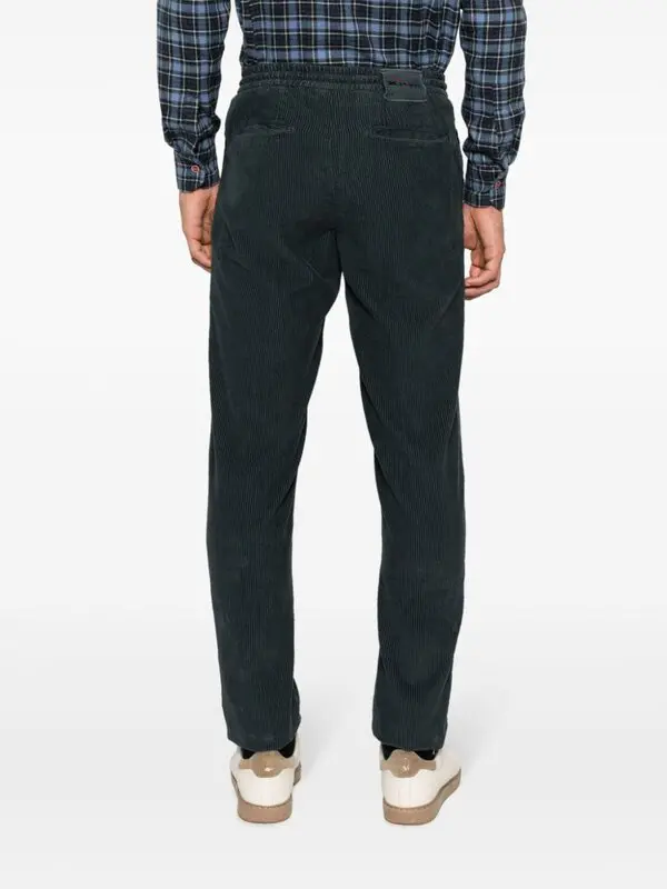 Kiton Corduroy Slim-cut Trousers - Blue