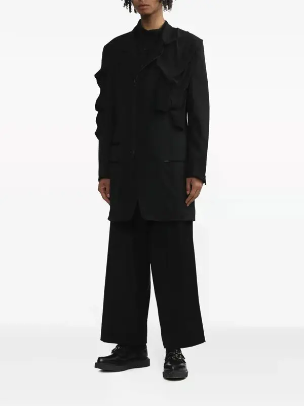 Yohji Yamamoto Draped Single-breasted Zip-up Blazer