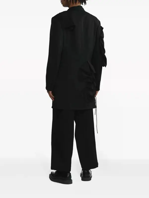 Yohji Yamamoto Draped Single-breasted Zip-up Blazer