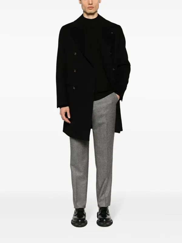 LARDINI Houndstooth Tapered Trousers
