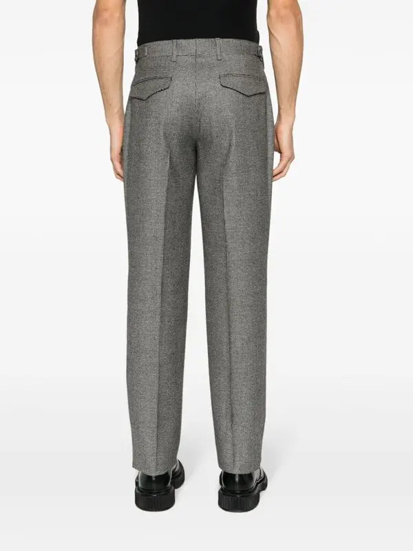LARDINI Houndstooth Tapered Trousers