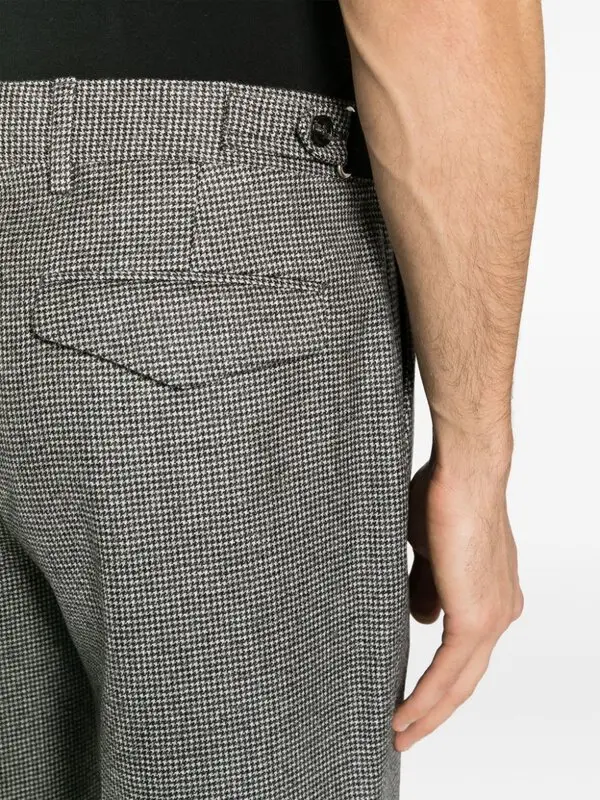 LARDINI Houndstooth Tapered Trousers
