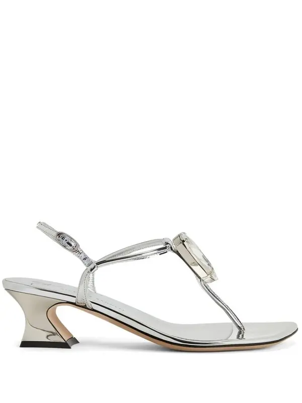 GIUSEPPE ZANOTTI 45mm Anthonia Rhinestone-embellished Sandals - Silver
