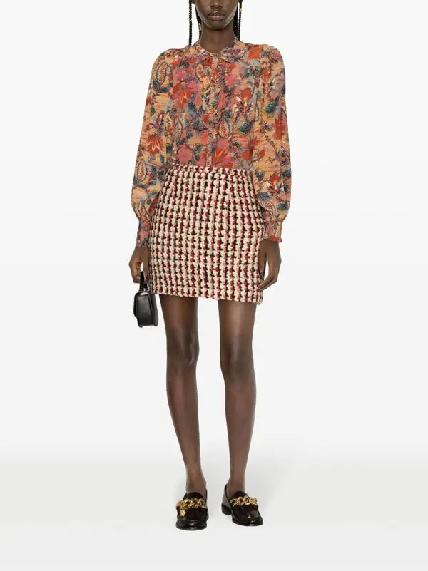 Ulla Johnson Philipa Floral-print Silk Blouse - Orange