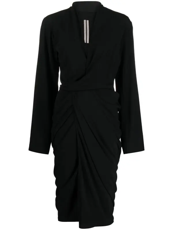 Rick Owens Side-tie Crepe Wrap Dress - Black