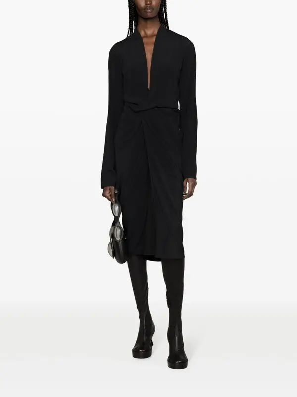 Rick Owens Side-tie Crepe Wrap Dress - Black